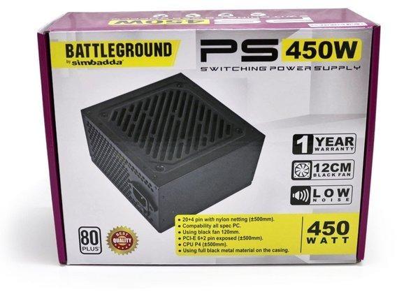 Jual Power Supply Simbadda Battleground 450Watt 20+4Pin 80+ - PSU ...