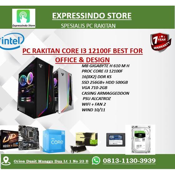 Jual PC RAKITAN CORE I3 12100F BEST FOR OFFICE/DESIGN VGA 2 GB ...