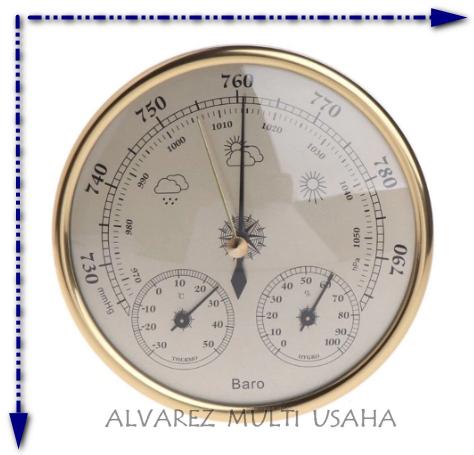Jual BAROMETER, TERMOMETER, HYGROMETER 3 IN 1 ANALOG ATMOSPHERIC GAUGE ...