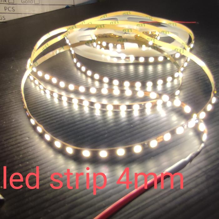 Jual led strip slim 2835 warm white 12v 120led/meter 4mm 5meter sngt ...