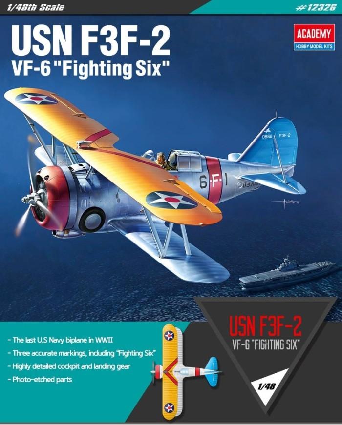Promo Mainan Rakitan Academy 1/48 USN F3F-2 VF-6 "FIGHTING SIX" 12326 ...