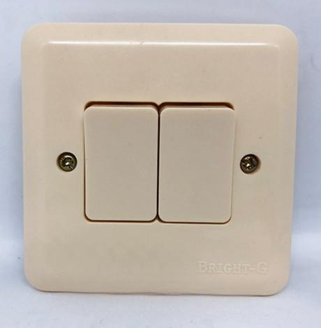 Jual BG 802 Saklar Lampu Double Seri IB BRIGHT-G Inbow Tanam Dinding ...