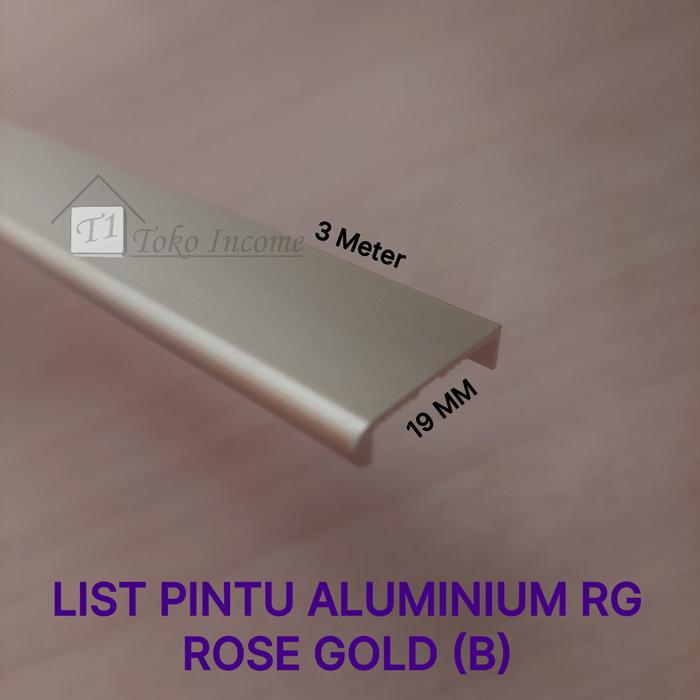 Jual List Pintu Aluminium ROSE GOLD Edging Frame Handle Lemari EA 19 RG ...
