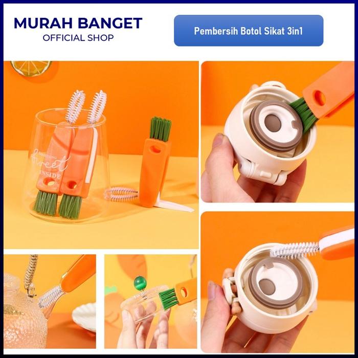 Jual Sikat Pembersih Botol 3in1 Alat Pembersih Celah Tutup Multifungsi ...