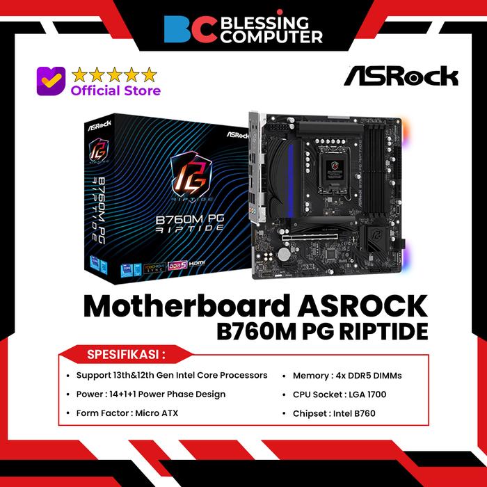 Promo Motherboard ASROCK B760M PG RIPTIDE Cicil 0% 3x - Kota Denpasar ...