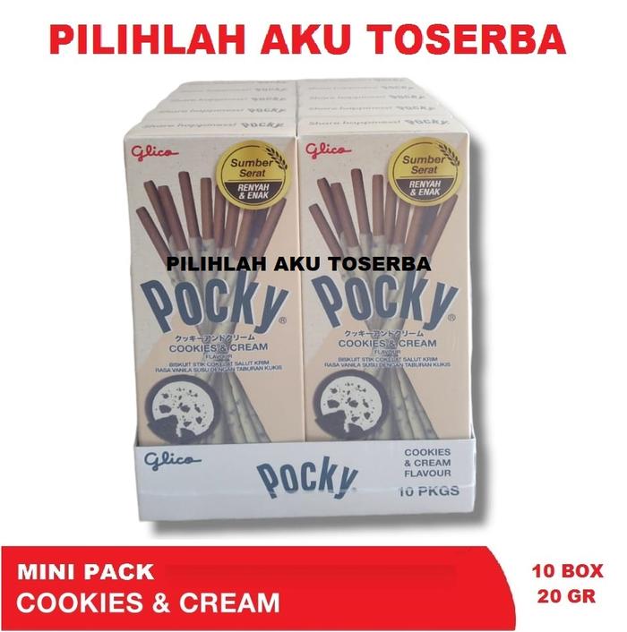 Jual Glico Pocky MINI PACK COOKIES & CREAM - ( HARGA PER 10 BOX ...