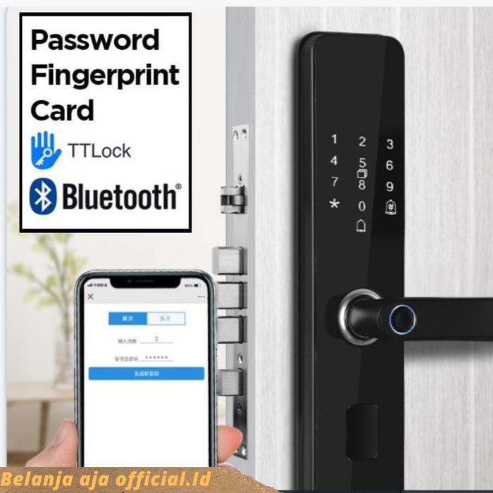 Jual smart lock gagang pintu elektrik kunci digital door lock fingerprint - APLIKASI TTLOCK ...