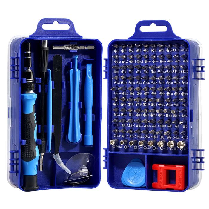 Jual Obeng Hp full set 115 in 1 Set Alat Service Reparasi HP - Biru mix - Jakarta Pusat - DJ ...
