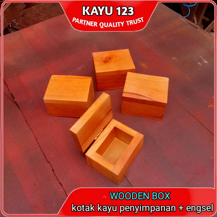 Jual Wooden Box Kotak Kayu Mini - engsel / Tempat Penyimpanan 10x8x5 Cm ...