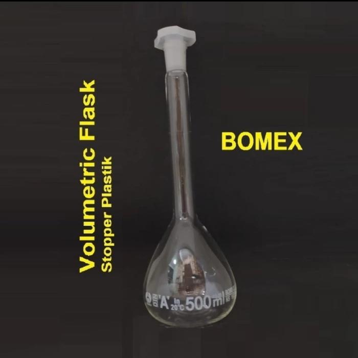 Jual Labu Ukur 500ml Labu Takar Volumetric Flask w/ stopper Bomex ...