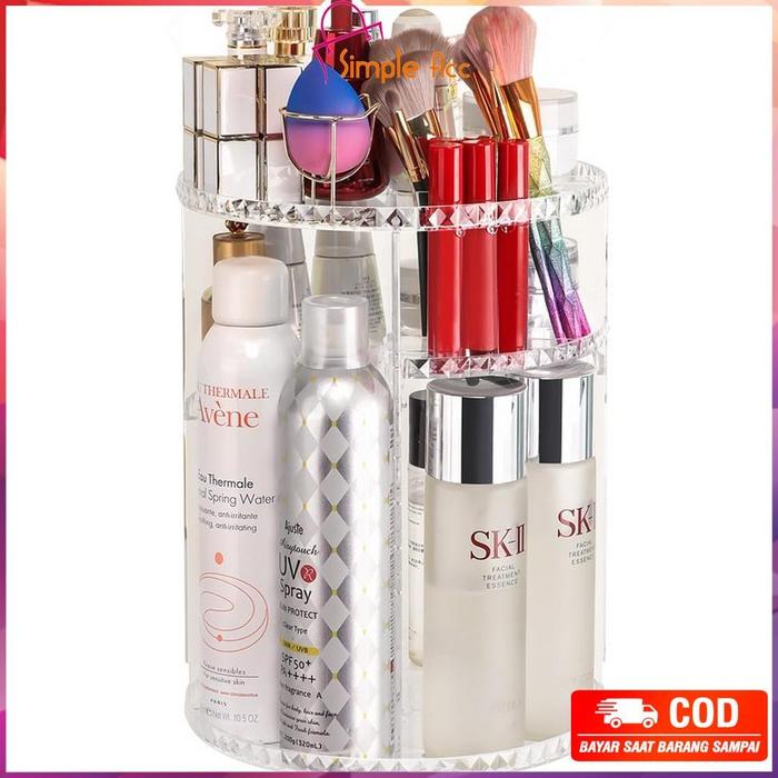 Jual ~COD~ DO-K5/K6 Rak Kosmetik Acrylic Putar 360 Derajat Diamond ...