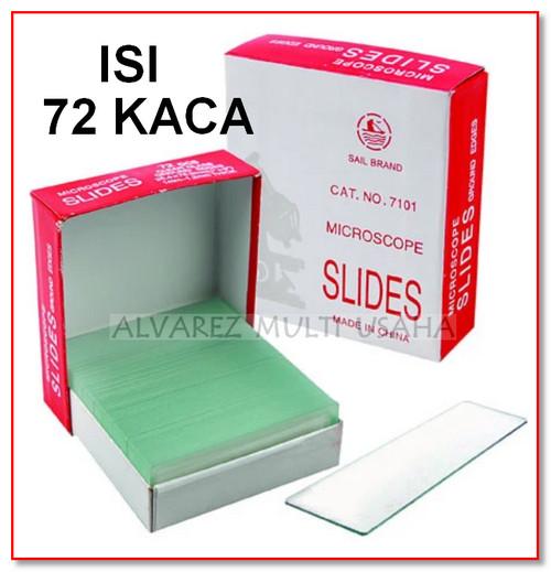 Jual objek glass/kaca preparat/microscope slides/kaca mikroskop isi 72 ...