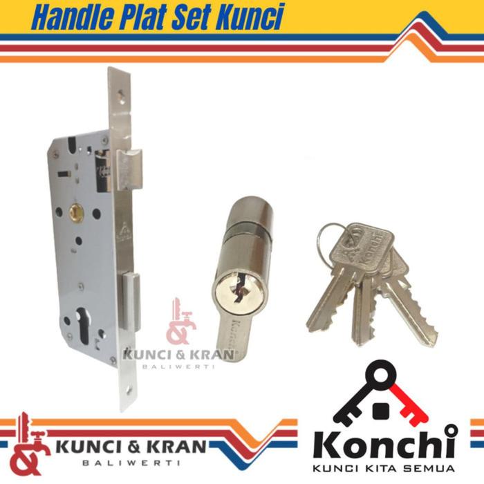 Jual Handle Pintu set K218508 SN+CP Gagang pintu rumah lengkap kunci ...