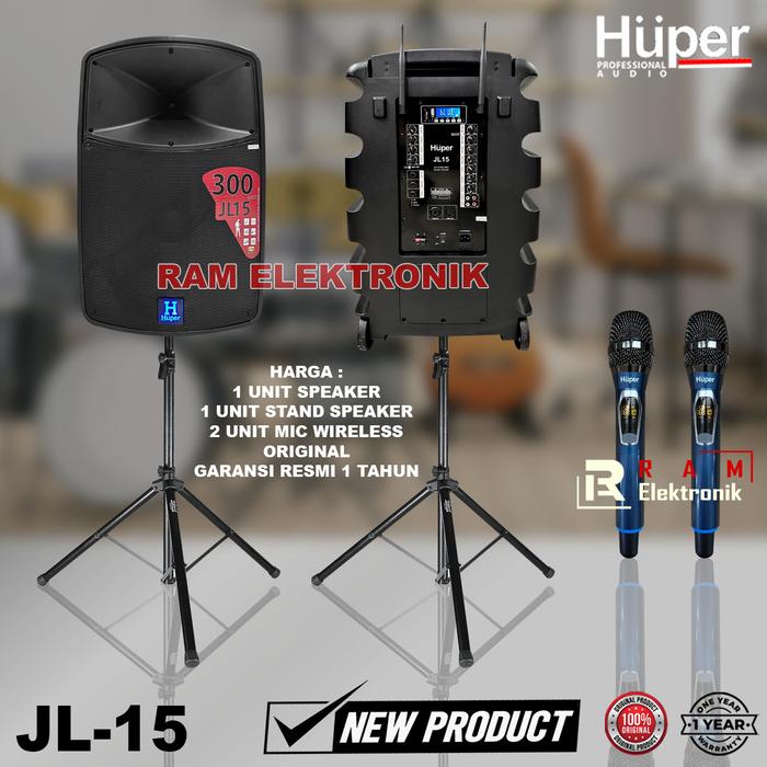 Jual Speaker Aktif Portable HUPER JL15 / JL-15 Original Plus Stand Speaker - Jakarta Barat - RAM ...