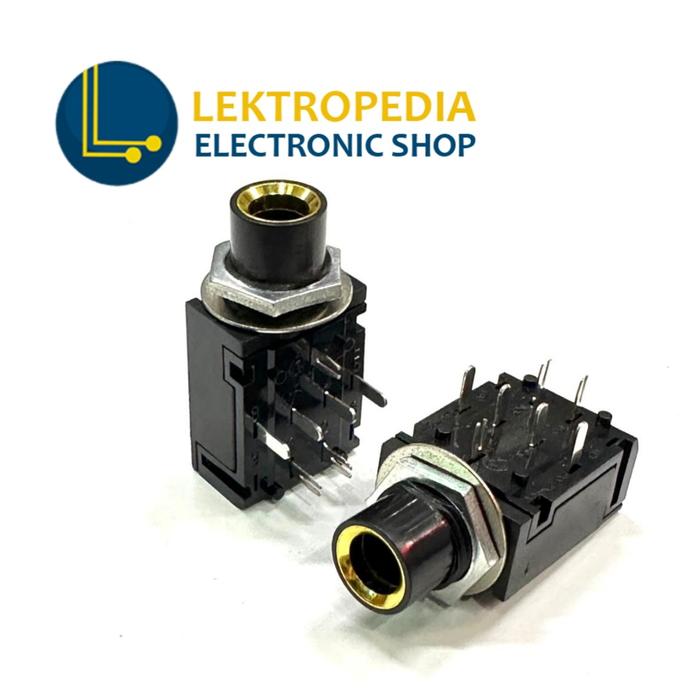 Jual Soket Akai Stereo Hitam 7 pin 7 kaki pin Mic Toa Socket Segi ...