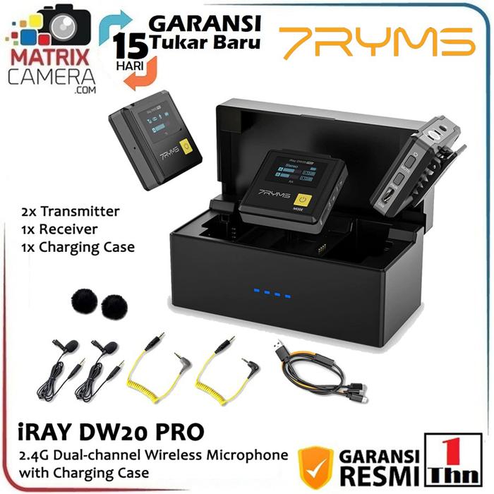 Promo 7RYMS iRay DW20 PRO 2.4Ghz Wireless Microphone with Charging Case Cicil 0% 3x - Jakarta ...