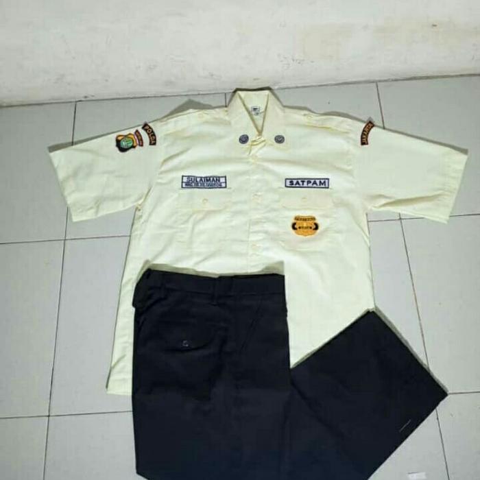 Jual SERAGAM PDL PDH SECURITY KREM SERAGAM SATPAM SETELAN ++ - PDL KREM ...