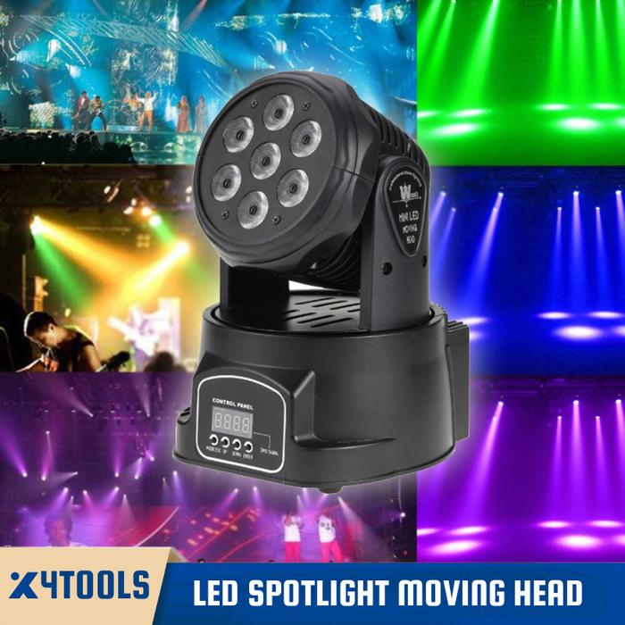Jual Lampu Sorot Panggung Mini LED Moving Head Spotlight Lighting ...