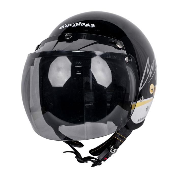 Promo Paket Helm Cargloss Half Face Retro CFM Speed Duck Deep Black ...