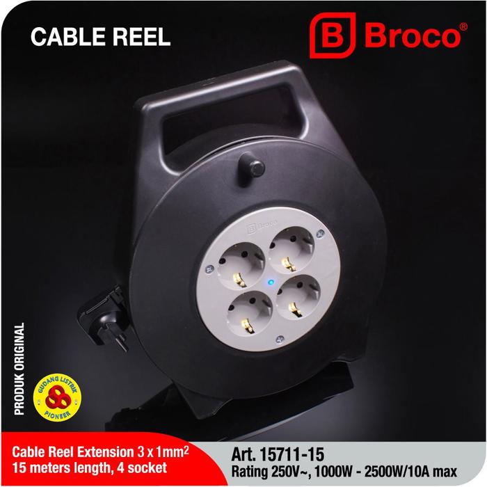 Jual Broco Kabel Roll 15M 1571115 with LED / Roll Kabel Gulung 15 Meter ...