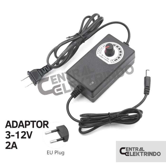 Jual Adaptor Dimmer Switching Power Supply Adjustable AC DC 3 12 V - 2A ...