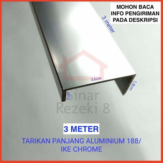 Jual Profil Aluminium Tarikan 188 CH Lis Frame Handle Lemari Pintu ...