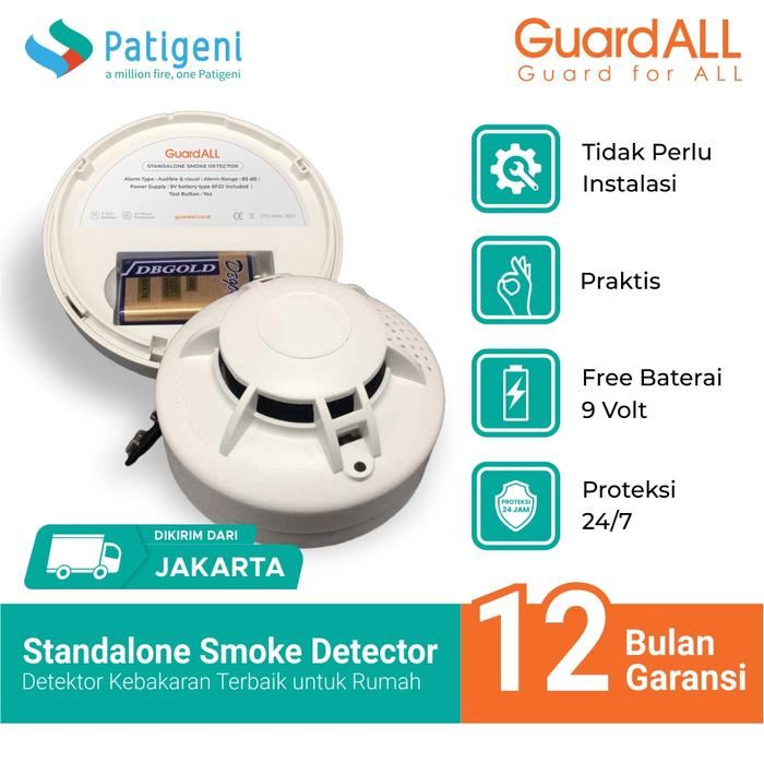 Jual Standalone Smoke Detector GuardALL / Pendeteksi Asap Pakai Baterai ...