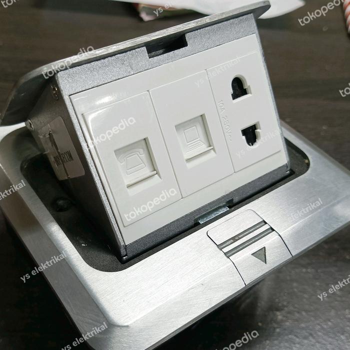 Jual Stop Kontak Lantai Arde Data Cat 6 Telepon Floor Socket Lan Telp - Jakarta Pusat - ys ...