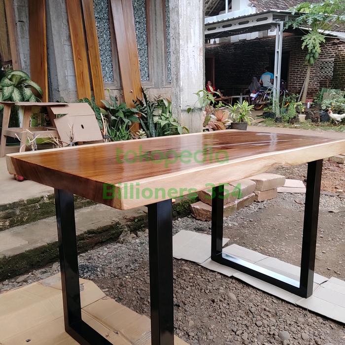 Jual Meja Makan Trembesi Solid Utuh Kaki Besi - Kab. Jepara ...