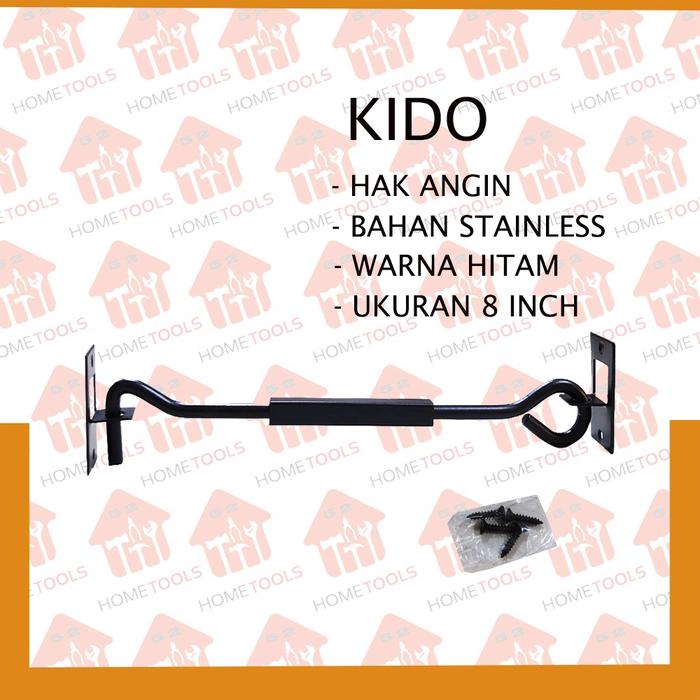 Jual Hak Angin Penahan Jendela Cantelan Jendela Kido 8 Inch Segi Hitam ...