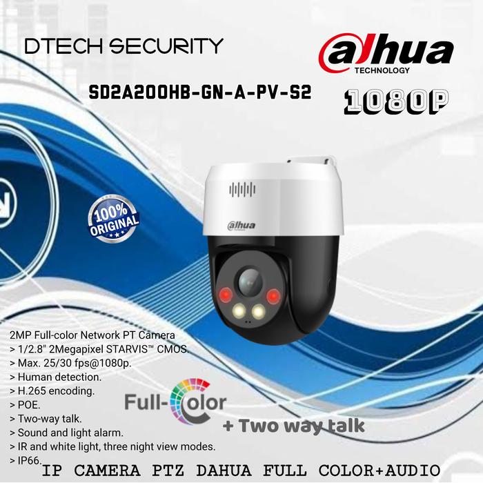 Jual IP CAMERA DAHUA PTZ FULL COLOR +AUDIO SD2A200HB-GN-A-PV SPEEDOME ...