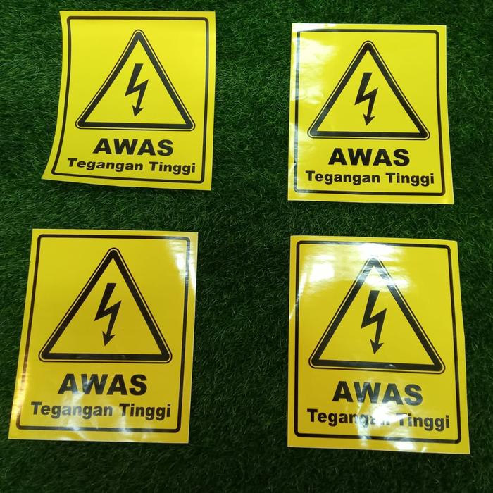 Jual Safety Sign Awas Tegangan Listrik / sticker safety Sign bahan ...