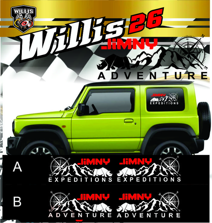 Jual Stiker Cutting Sticker Body Kaca Mobil Jeep Suzuki Jimny Badak ...