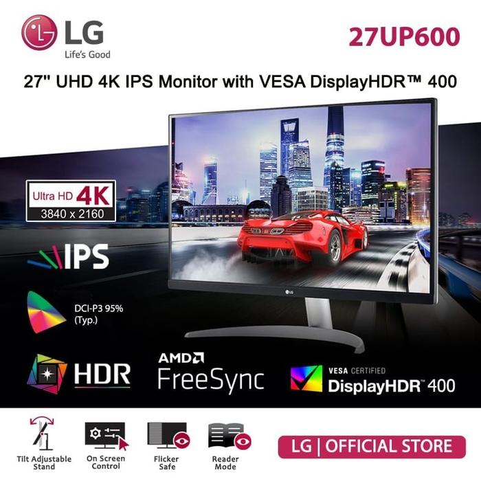 Jual Monitor LG 27UP600 / 27UP600-W UHD 4K IPS HDR400 FreeSync - Kota ...