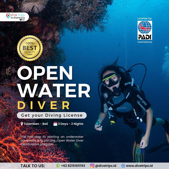 Jual PADI Open Water Diver Course / Kursus Scuba Diving - Tulamben Bali ...