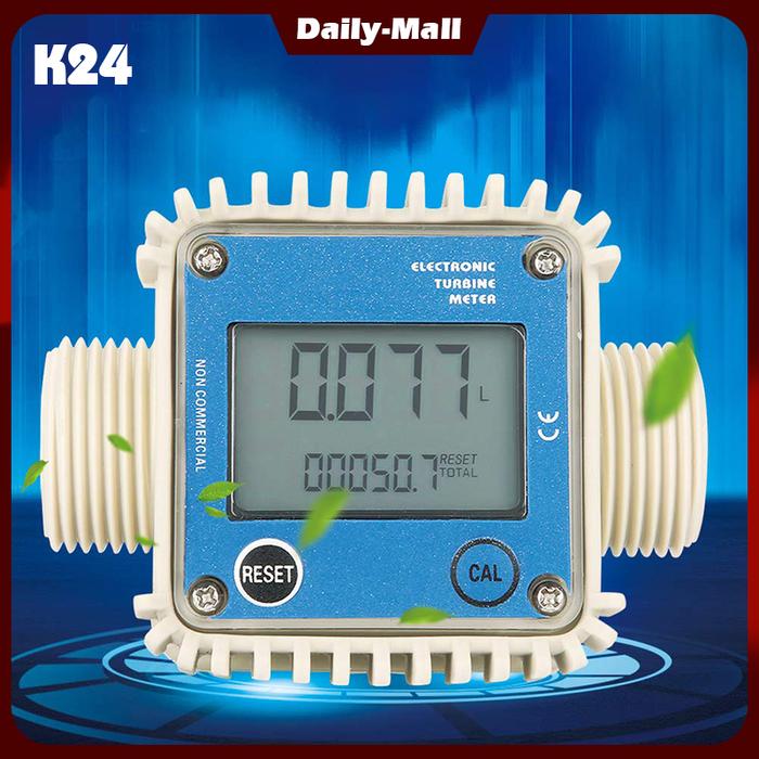 Jual Turbine Digital Flow Meter K24 Fuel Diesel Flowmeter Arus Cairan ...