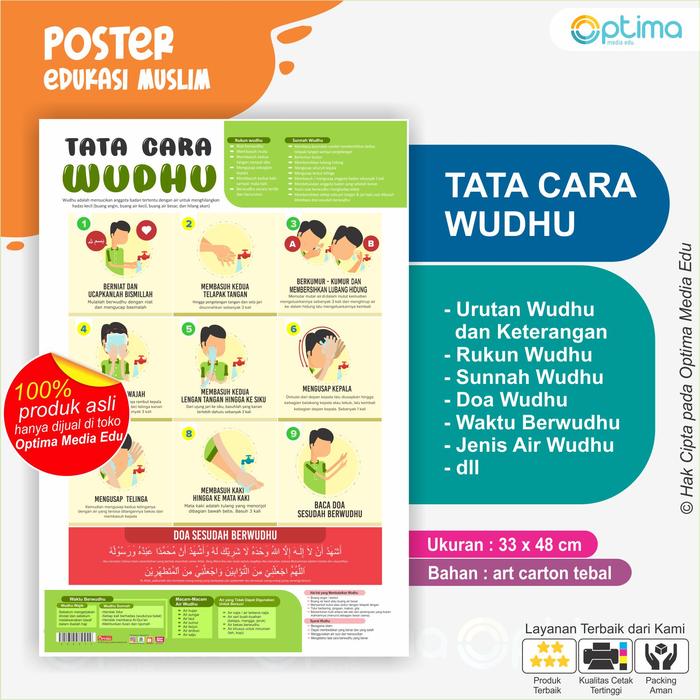 Promo Poster Tata Cara Urutan Wudhu / Wudlu lengkap - Kab. Klaten ...