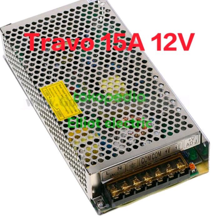 Jual POWER SUPPLY 15A BALLAST 15 AMPERE 12V TRAVO 15 A LED STRIP 12 ...