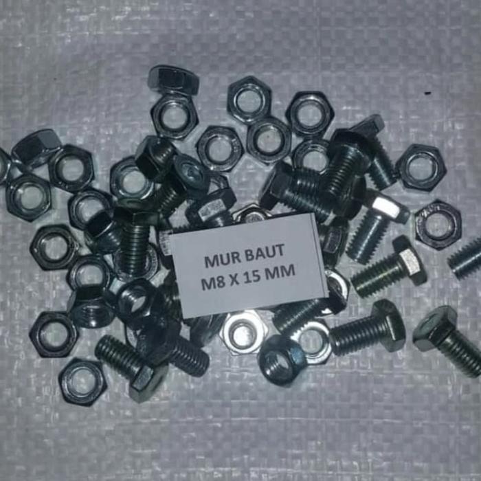 Jual Mur Baut putih galvanis M8 / Baut Mur Putih Galvanis M8 Murah - M8 ...