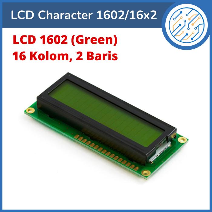 Jual LCD Character 16x2 1602 5V Green Hijau Backlight Module - Jakarta ...
