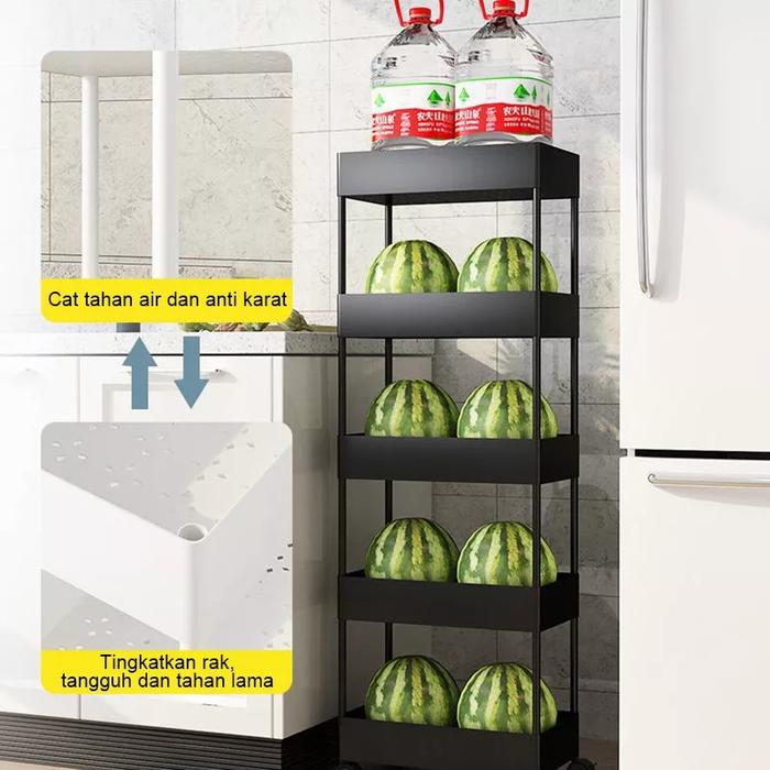 Jual Rak Susun Roda 4 Tingkat Rak Troli Serbaguna Rak Susun Kamar Mandi ...