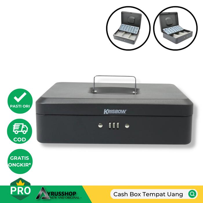 Jual Cash Box Uang Koin Kertas/Brankas Mini Dokumen/Krisbow Safety Box ...