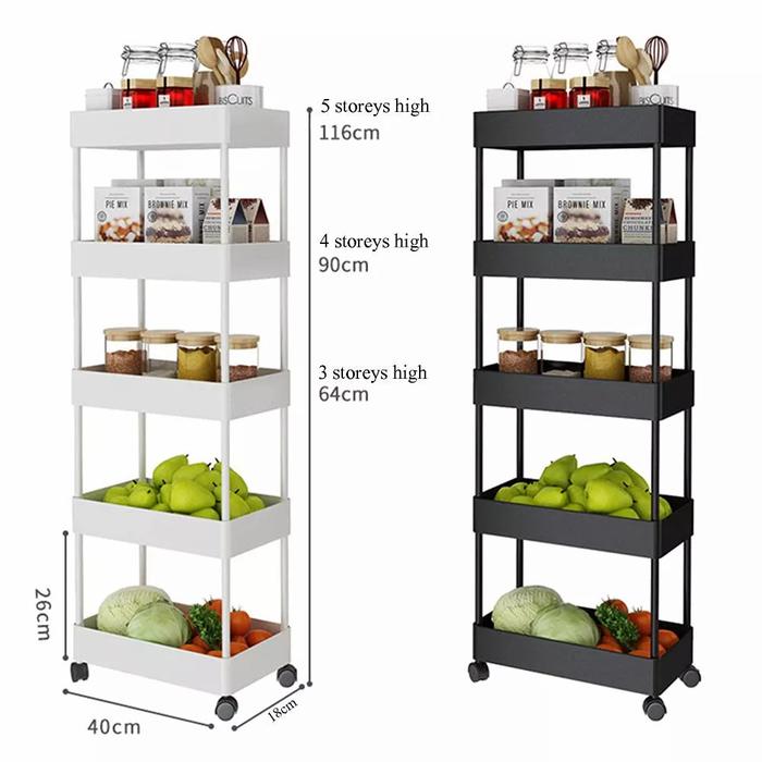 Jual Rak Susun Roda 4 Tingkat Rak Troli Serbaguna Rak Susun Kamar Mandi ...