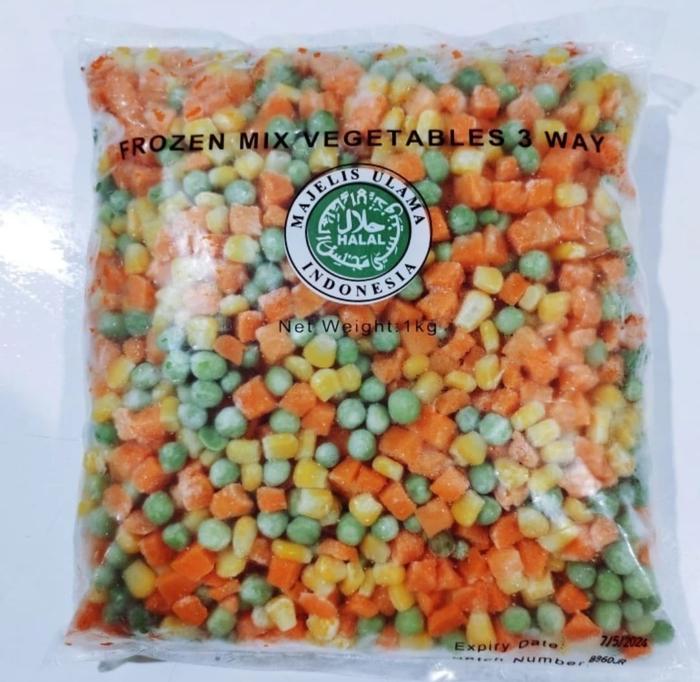 Jual Frozen Mixed Vegetables | Vegetables Mix 3 Ways | Sayuran Beku 1kg ...