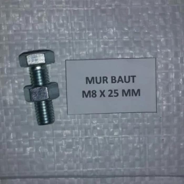 Jual Mur Baut putih galvanis M8 / Baut Mur Putih Galvanis M8 Murah - M8 ...