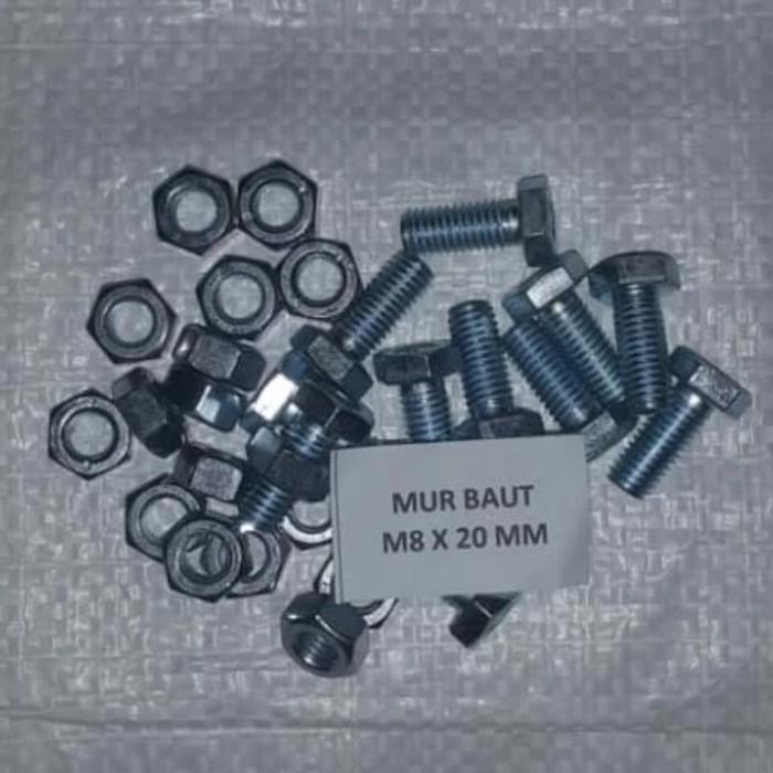 Jual Mur Baut putih galvanis M8 / Baut Mur Putih Galvanis M8 Murah - M8 X 50 - Jakarta Barat ...