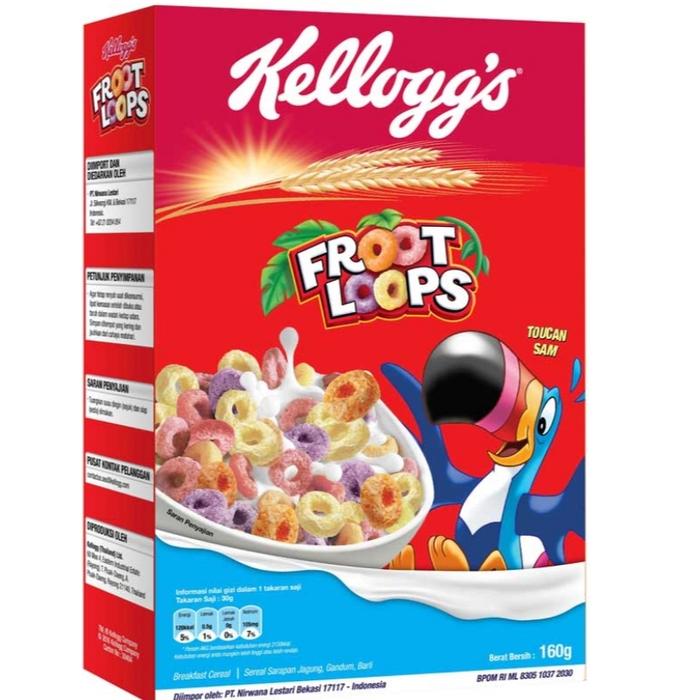 Jual Kellogg's Froot Loops Sereal 160 g Gratis UHT Milk 200 milk - Kab ...