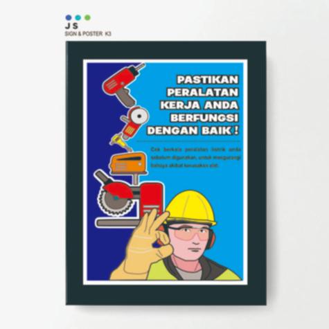 Jual POSTER SAFETY K3 - PASTIKAN PERALATAN KERJA + FRAME A2 - Kota ...