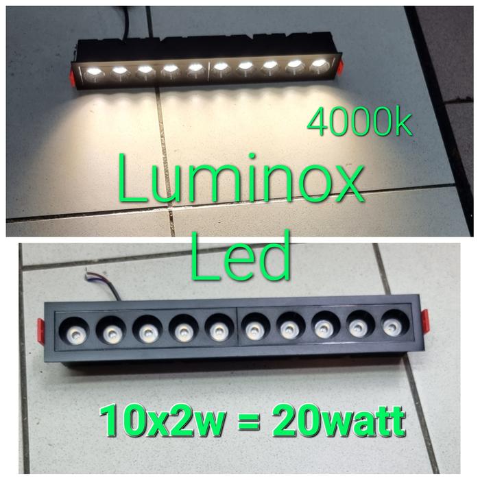Jual spotlight linear led 4000k 20watt 20w 10mata / downlight slim 20 ...