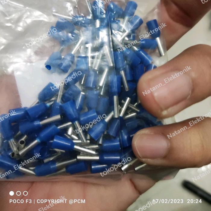 Jual skun schoon sepatu kabel ferulles ferules 1.5mm 1.5 mm e1508 biru ...